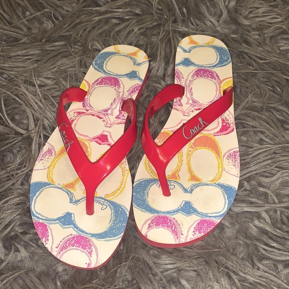 Coach | Shoes | Coach Cassie Multi Color Flip Flop | Poshmark